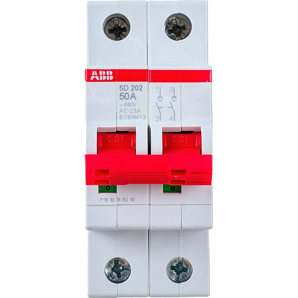 Рубильник ABB 2 полюса SD202/50 рычаг красный 2CDD282101R0050 - выгодная цена, отзывы ...