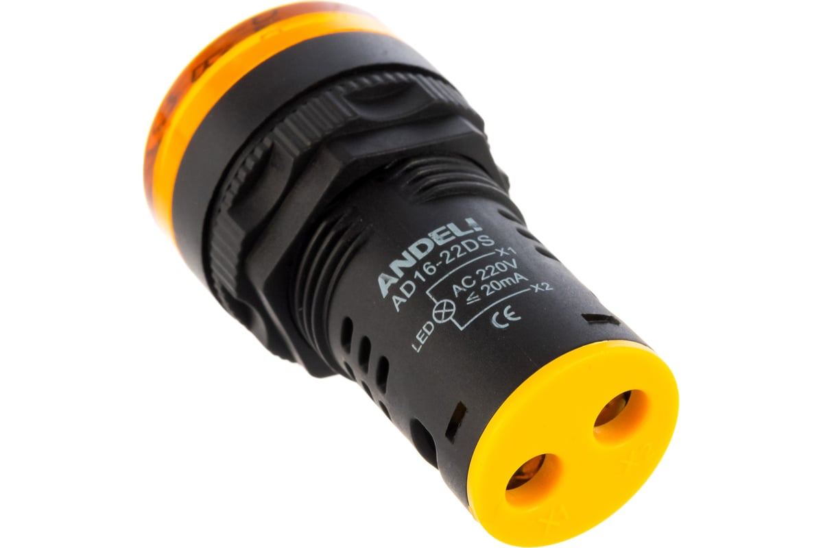 Лампа ANDELI AD16-22DS LED матрица d22мм желтый 220В AC ADL10-133 ...