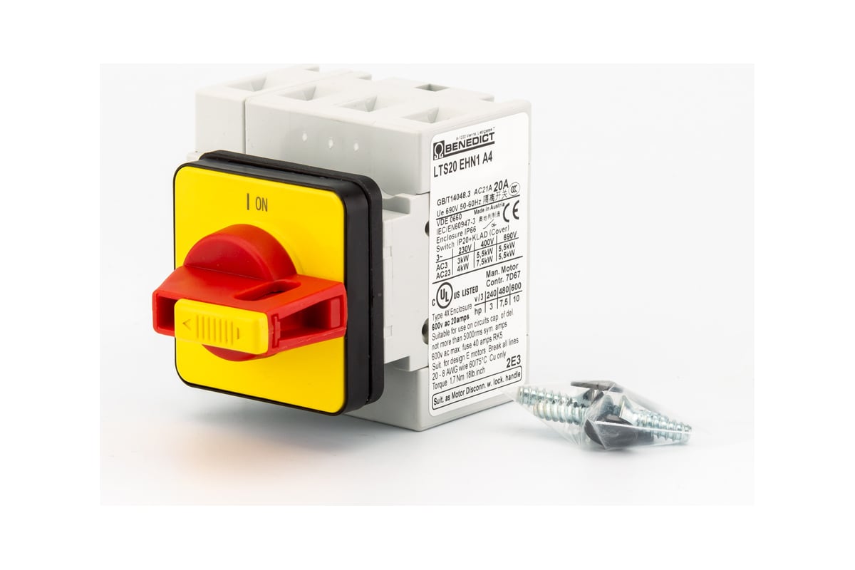 Выключатель нагрузки/рубильник Benedict LTS20 EHN1 A4 PN79366 ...