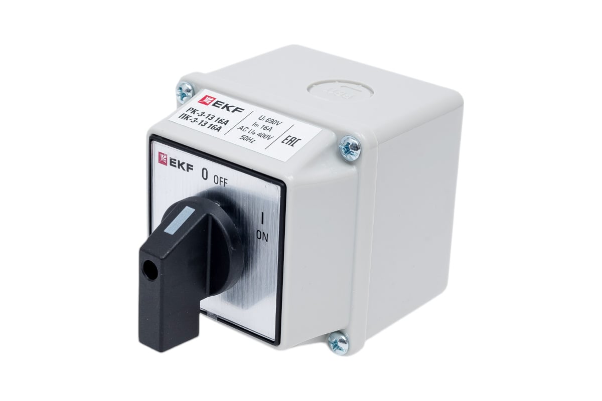 Кулачковый переключатель EKF ПК-3-13 16А 3P ВКЛ-ВЫКЛ IP54 PROxima pk-3 ...