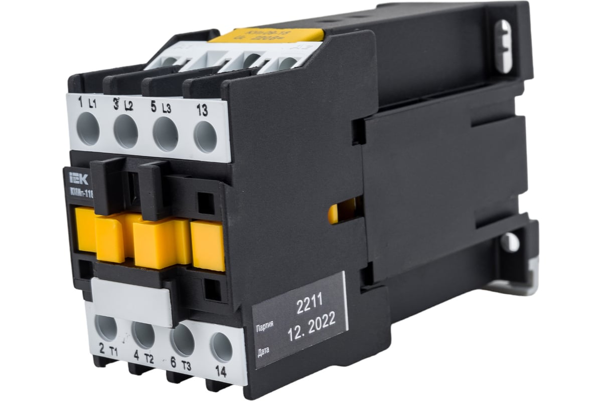 Контактор IEK КМИп-11810, 18А, 220В/АС3, 1НО, ИЭК, KMD11-018-220-10 ...