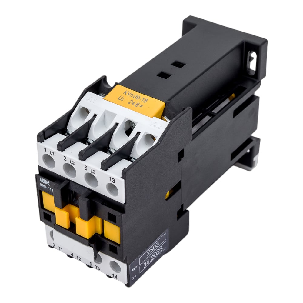 Контактор IEK КМИп-11810, 18А, 24В/АС3, 1НО, ИЭК, KMD11-018-024-10 ...
