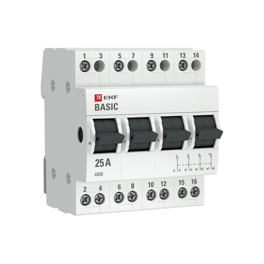 Трехпозиционный переключатель EKF 4P, 25А, Basic tps-4-25 - выгодная цена, отзывы ...