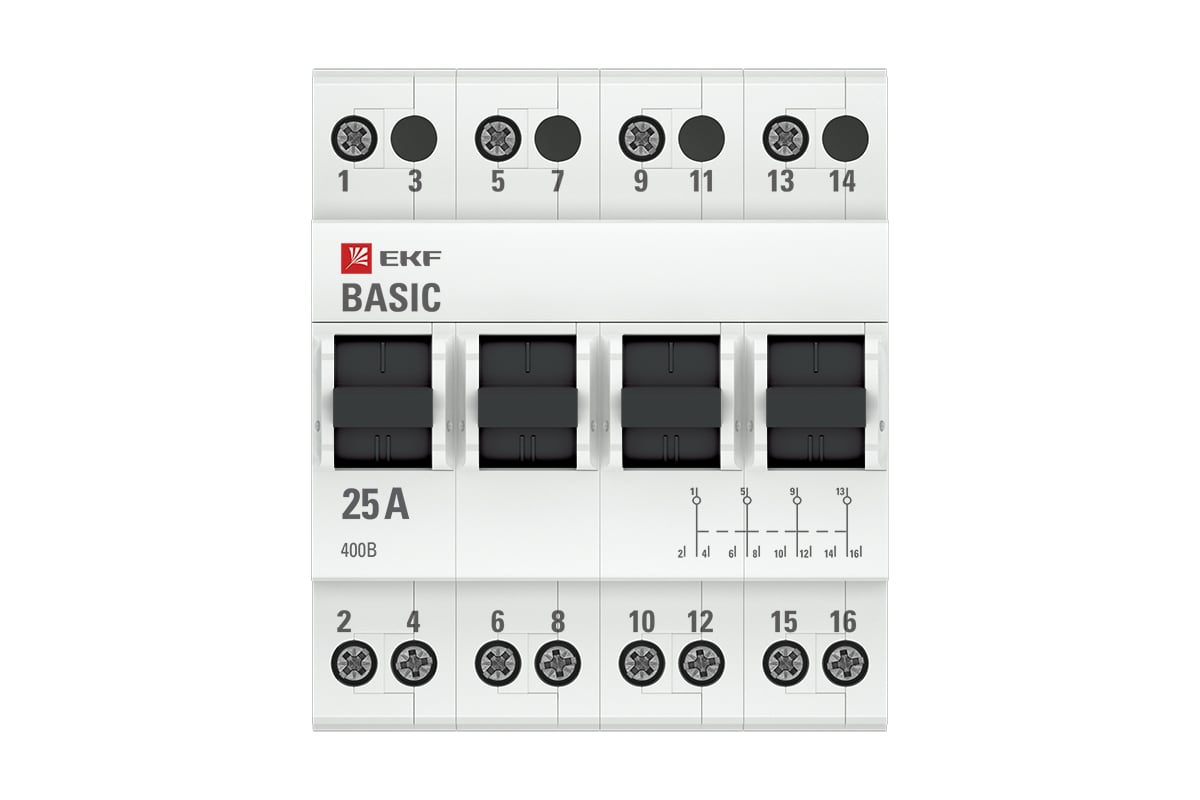 Трехпозиционный переключатель EKF 4P, 25А, Basic tps-4-25 - выгодная цена, отзывы ...