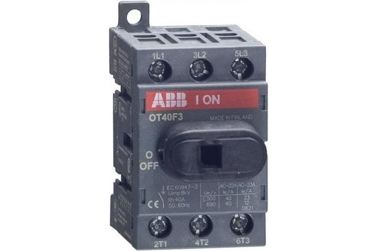 Рубильник ABB OT25F3, 3п, с рукояткой, DIN 1SCA104857R1001 - выгодная цена, отзывы ...