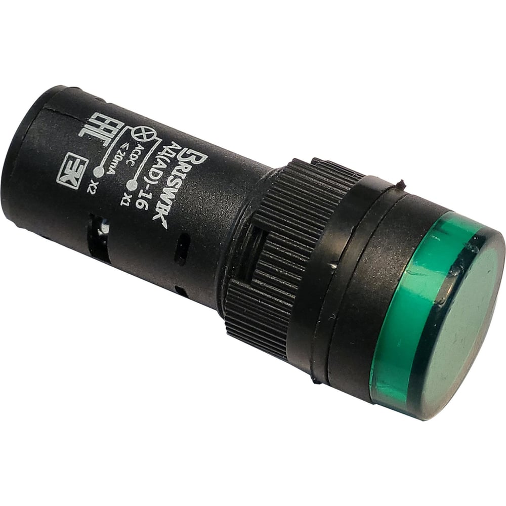 Индикатор светодиодный Briswik АД(AD)-16 зеленый 220В AC/DC IP65 16AC ...