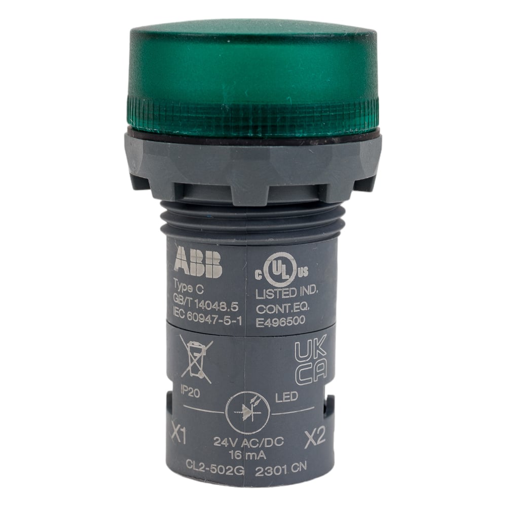 Лампа ABB CL2-502G зелёная, со встроенным светодиодом, 24В AC/DC ...