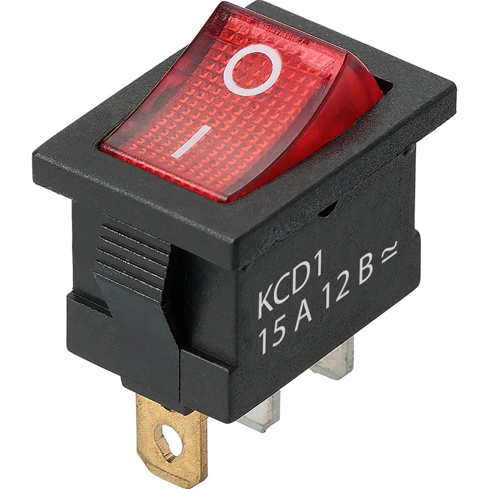 Выключатель клавишный TDM ELECTRIC KCD1-101N 12В AC/DC, 1P, 15А, (3с ...