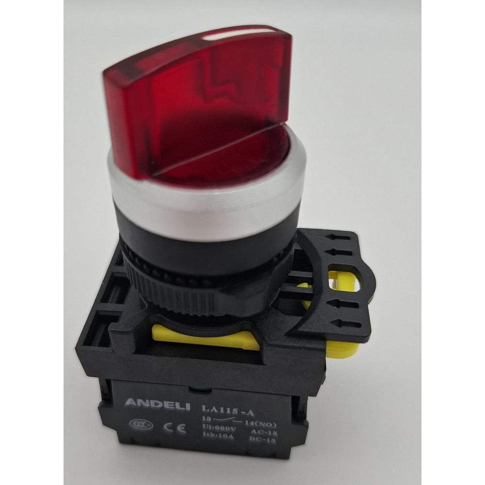 Переключатель ANDELI LA115-A5-11XD/214 красный 1НО+1НЗ AC220V (LED ...