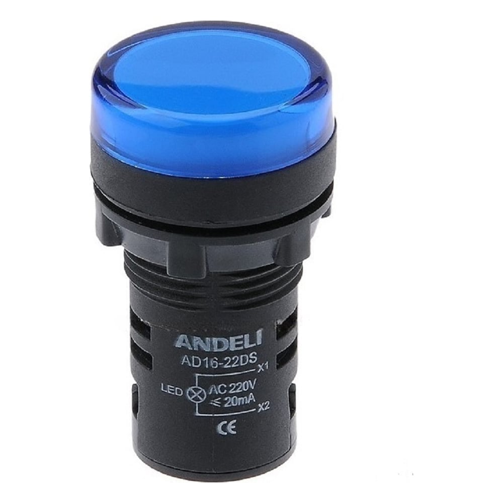 Лампа ANDELI AD16-22D(LED)матрица d22мм синий 220В AC ADL10-167 ...