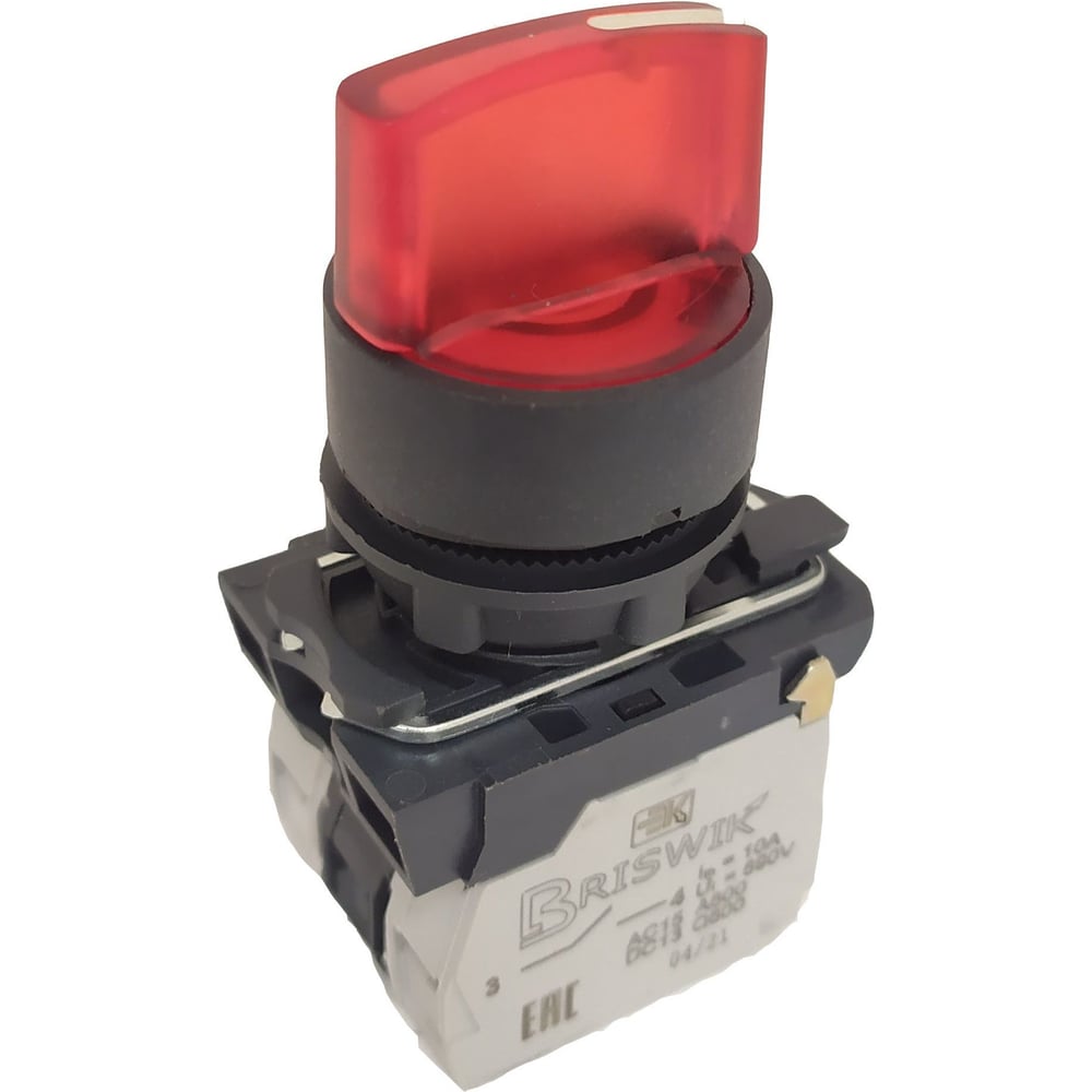 Переключатель Briswik КПЕ 2611 -РЛ 220В красный IP65 УХЛ2 10А 1но+1нз ...