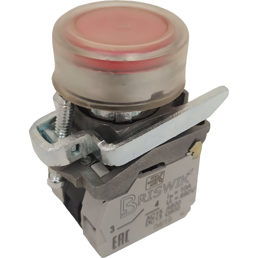 Выключатель Briswik КМЕ 4211м -ЛС 220В красный 1но+1нз Цилиндр IP65 с ...
