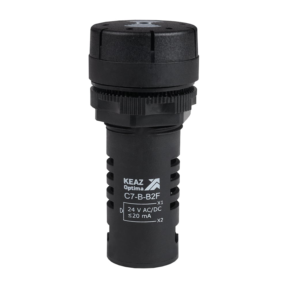 Зуммер с пульсирующим сигналом КЭАЗ OptiSignal Compact D22 C7-B-B2F черный 24 В AC/DC 10шт ...