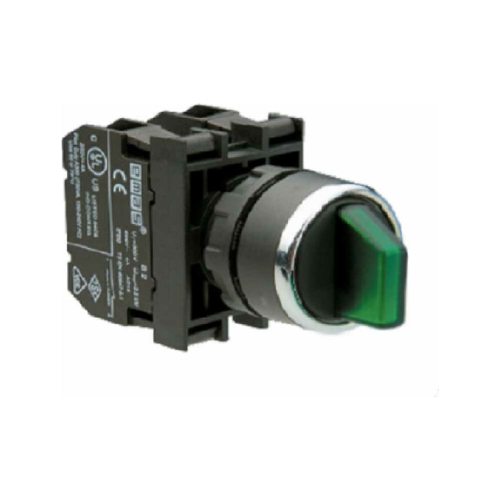 Переключатель Emas 0-1, с фиксацией, зелёный, 250В AC, 4 А, без блок ...