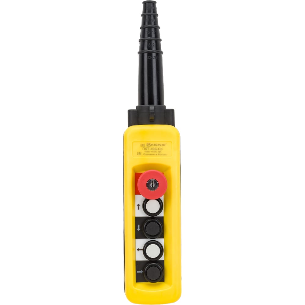 Пульт Briswik ПКТ-40Б-CК 4 кнопки 1НО гриб с фиксацией и ключом 1НЗ ...