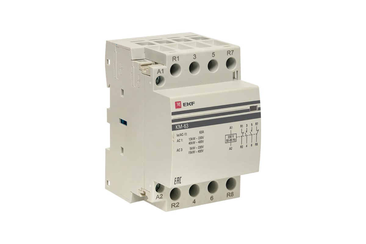 Модульный контактор EKF КМ 63А 2NО+2NC (3 модуля) PROxima km-3-63-22 - выгодная цена, отзывы ...
