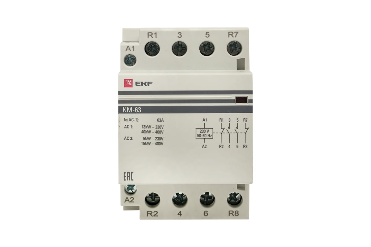 Модульный контактор EKF КМ 63А 2NО+2NC (3 модуля) PROxima km-3-63-22 - выгодная цена, отзывы ...