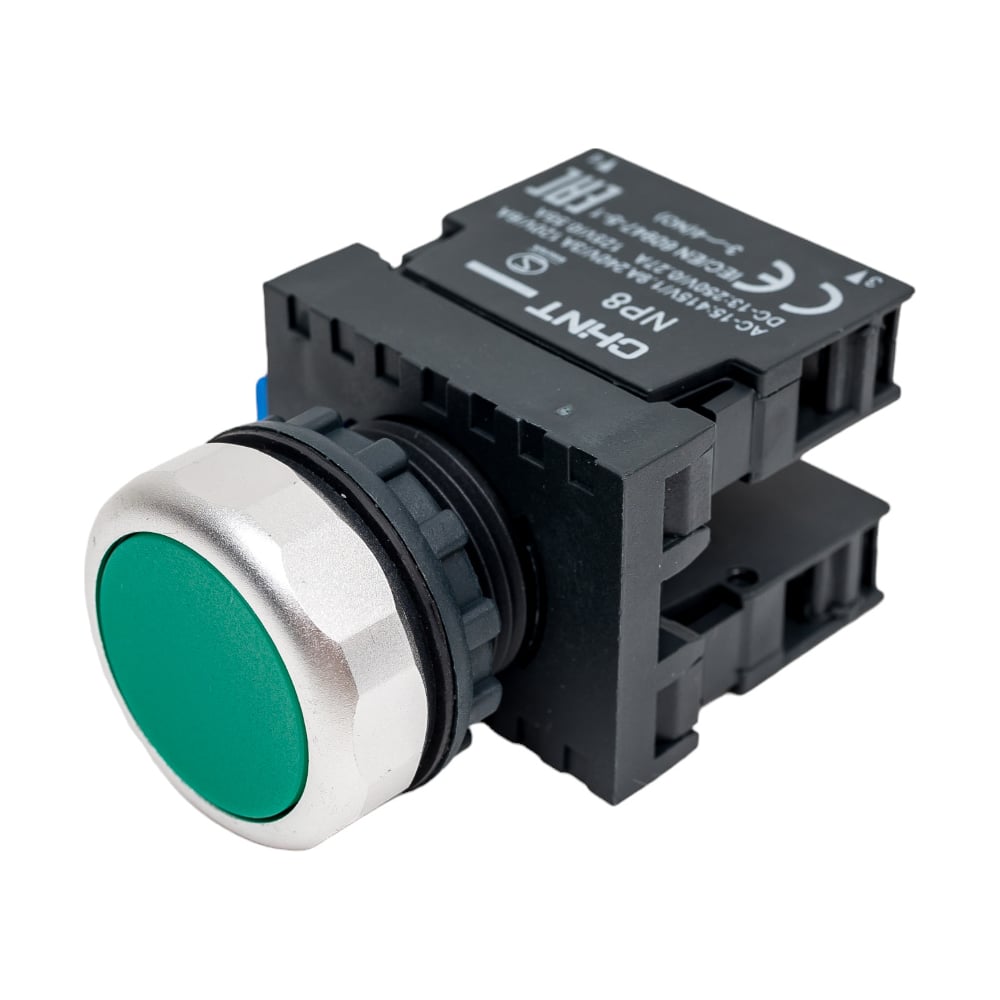 Кнопка управления CHINT NP8-11BN/3 без подсветки зеленая 1НО+1НЗ IP65 (R) 667113 - выгодная цена ...