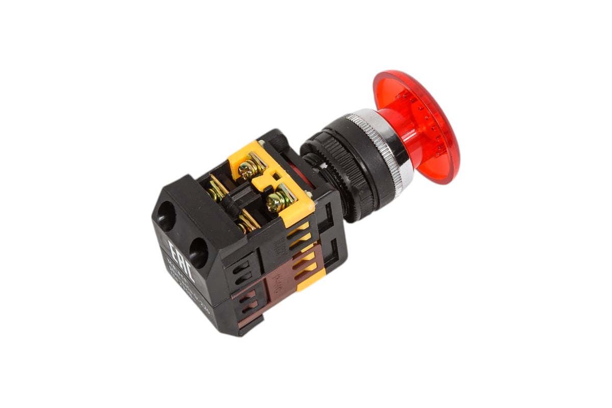 Красная кнопка EKF AELA-22 Гриб с подсветкой 220В NO+NC 10шт pbn-aela ...