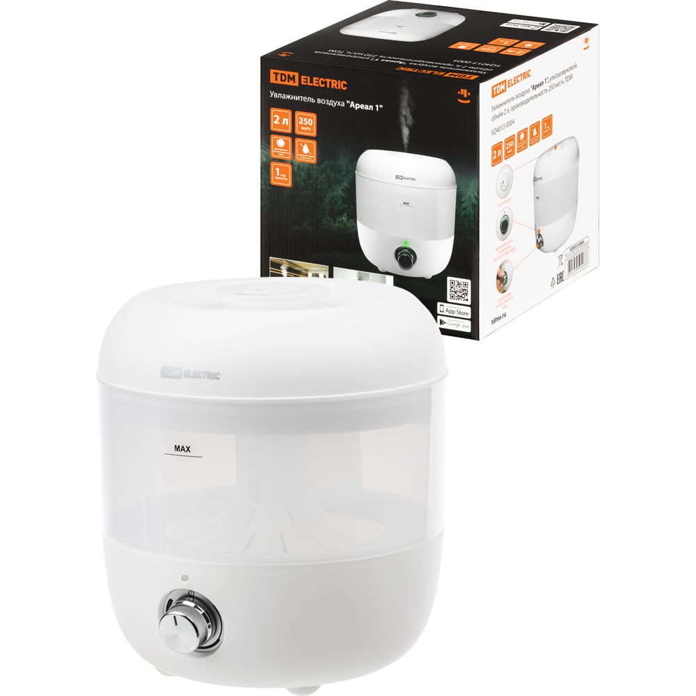 Увлажнитель воздуха TDM ELECTRIC "ареал 1", ультразвуковой, объём 2 л ...