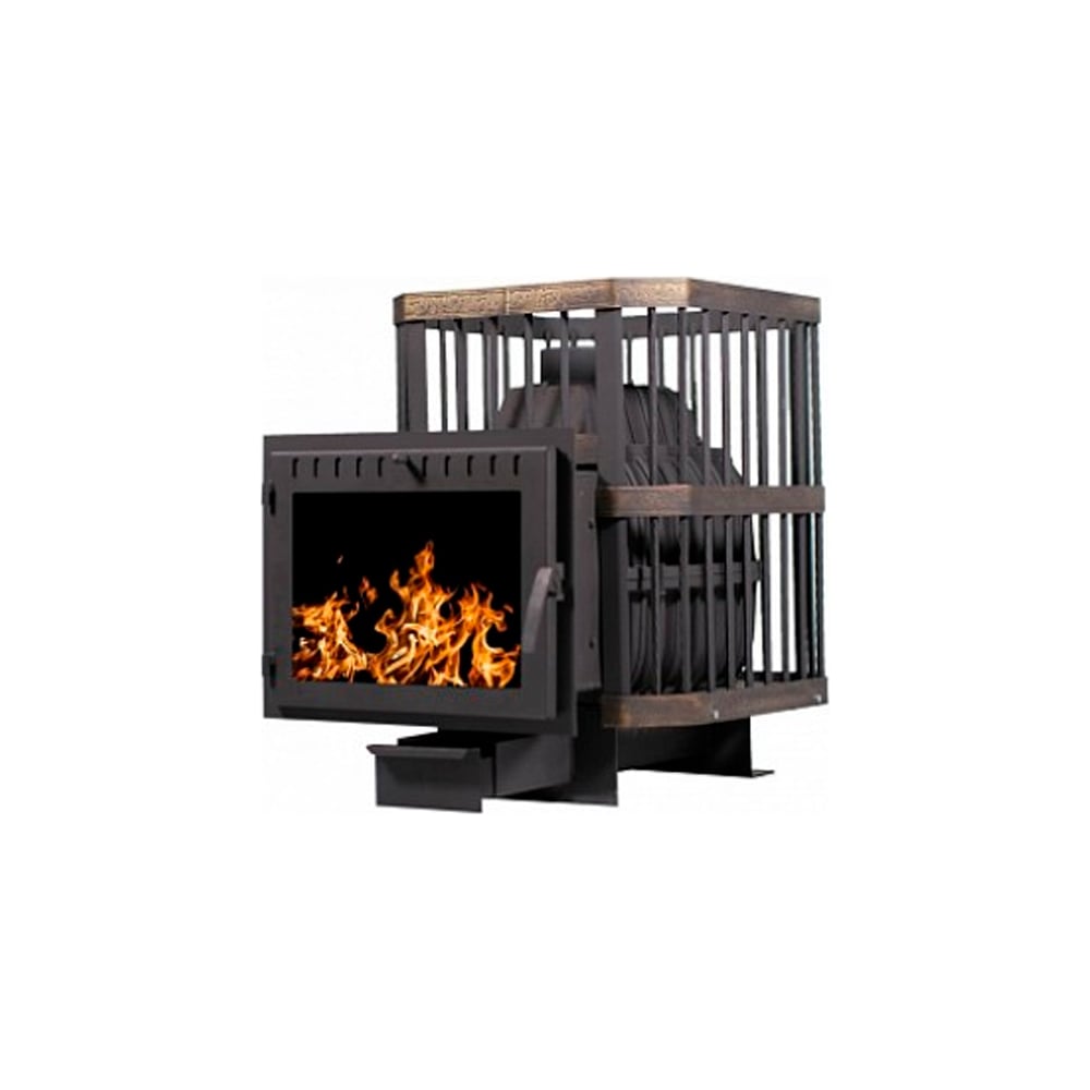 Банная печь НМК Сибирь 24 чугунная панорамная дверца сетка 020214 НМК020214 выгодная цена