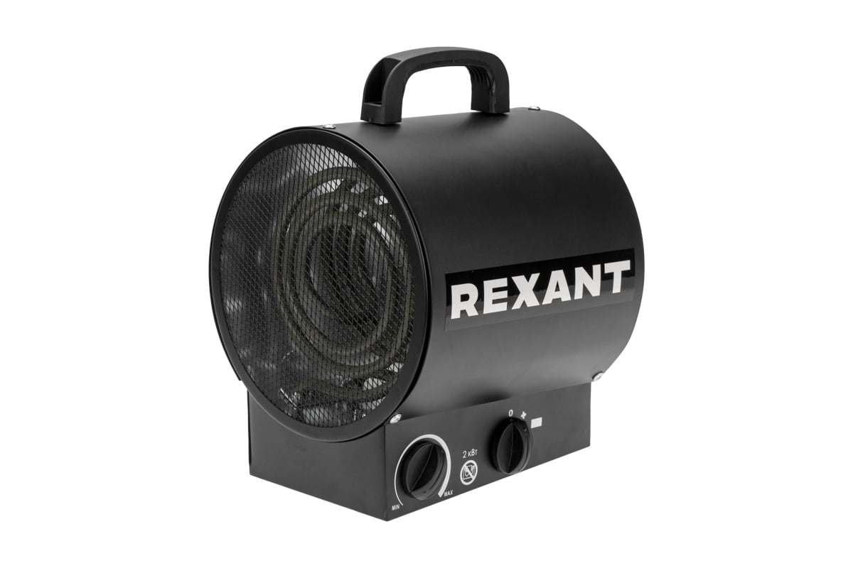 Пушка тепловая электрическая REXANT круглая, прямоугольная подставка, ТЭН, 2 кВт 60-0036 ...