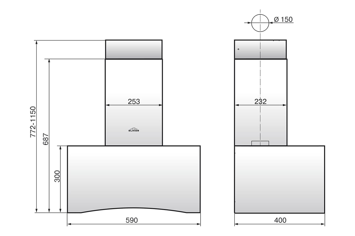 Кухонная вытяжка ELIKOR Дельта 60П-430-П3Д_белый 942278 - выгодная цена ...