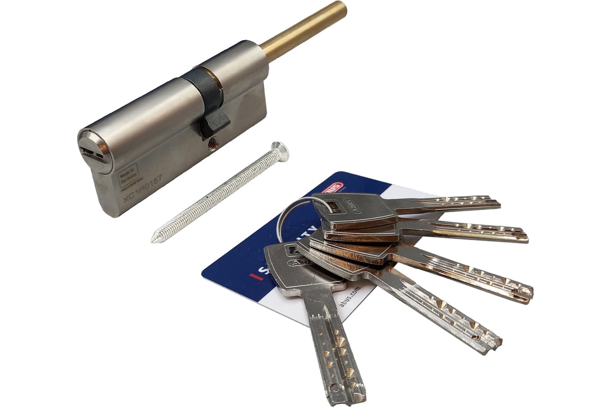 Цилиндровый механизм ABUS X12R491-27 ключ/шток 30-30 (60 мм) NI (5 key ...