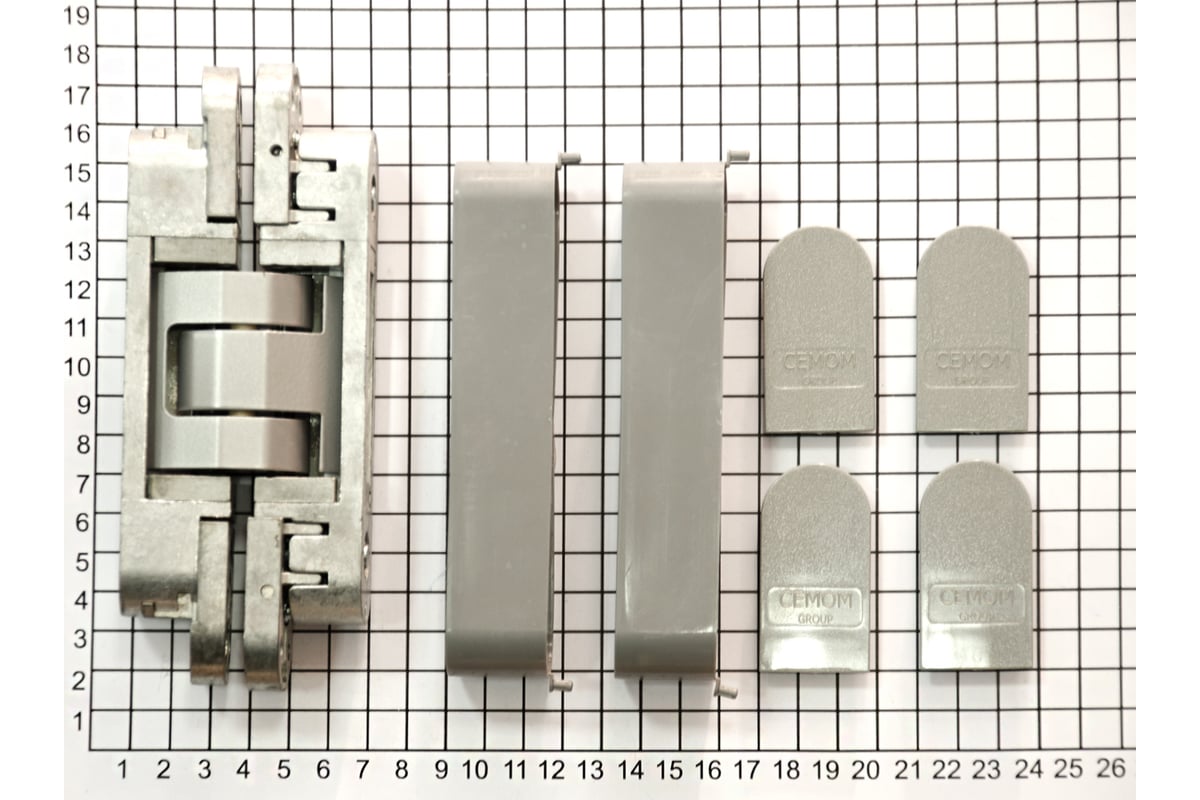 Скрытая петля CEMOM MOATTI ESTETIC 100/A 3D 8060 матовый хром, регулируемая, вес полотна 100кг ...