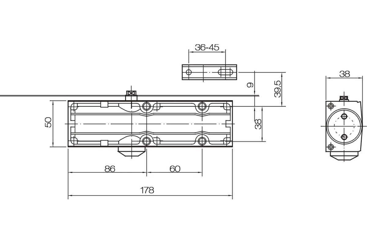 Доводчик DOORLOCK DL100 size 3/4 черный 75508 - выгодная цена, отзывы ...