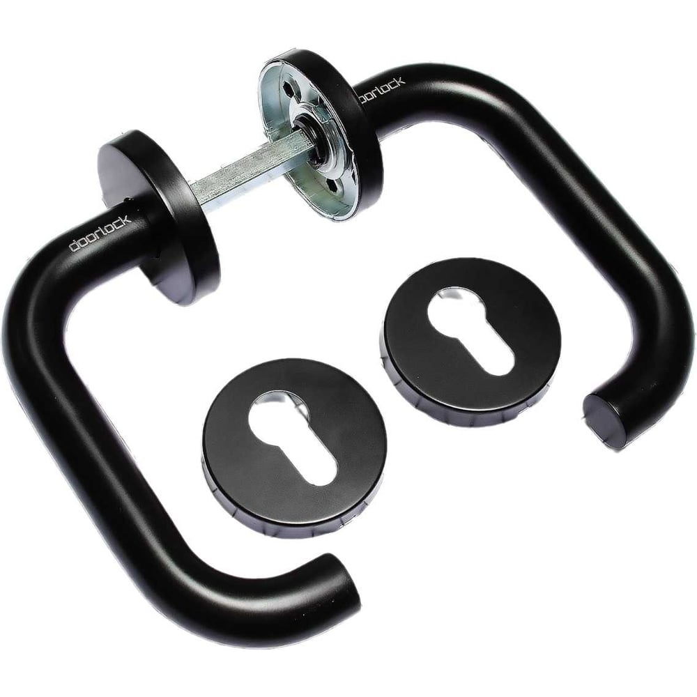 Гарнитур Doorlock v 038/f/8/c/ss bl черный, u-form, под цилиндр ...