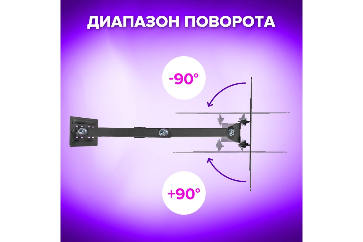 Кронштейн-крепление для Тв SONNEN настенный, до 30 кг, Vesa 100x100 ...