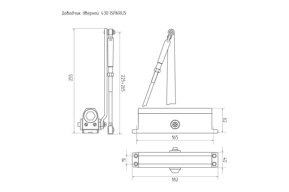 Доводчик НОРА-М Isparus 430 Plus серебро 4606555095940 - выгодная цена ...