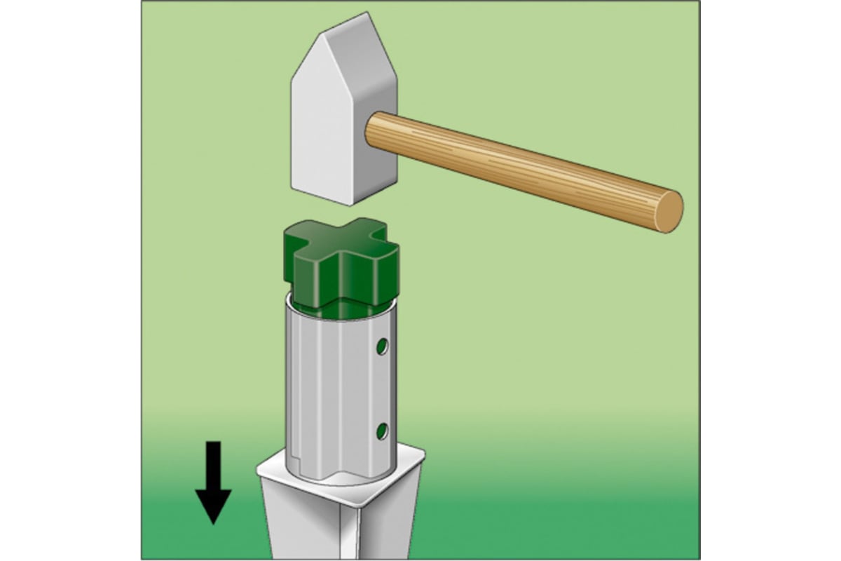 Гильза для стойки ALBERTS регулируемая, оцинкованная, 71х71х750 мм ...