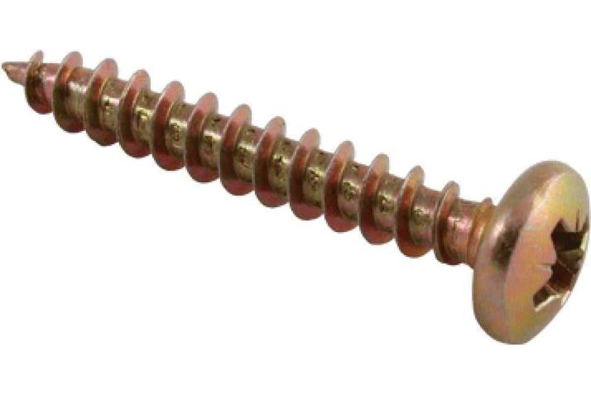 Шуруп Доброга универсальный, полукруглый, 4x70, желтый цинк, 500 шт. ТД ...