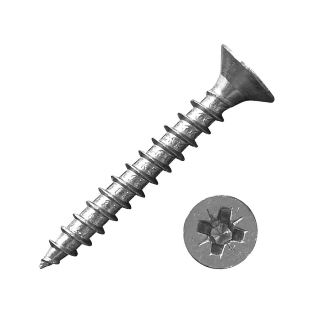 Саморез универсальный МЕТАЛЛСЕРВИС 4x45 мм, белый цинк, 200 шт. МС ...