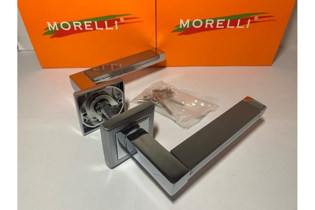 Дверная ручка MORELLI "Sanibel", цвет-мат.хром/хром MH-39 SC/CP-S ...