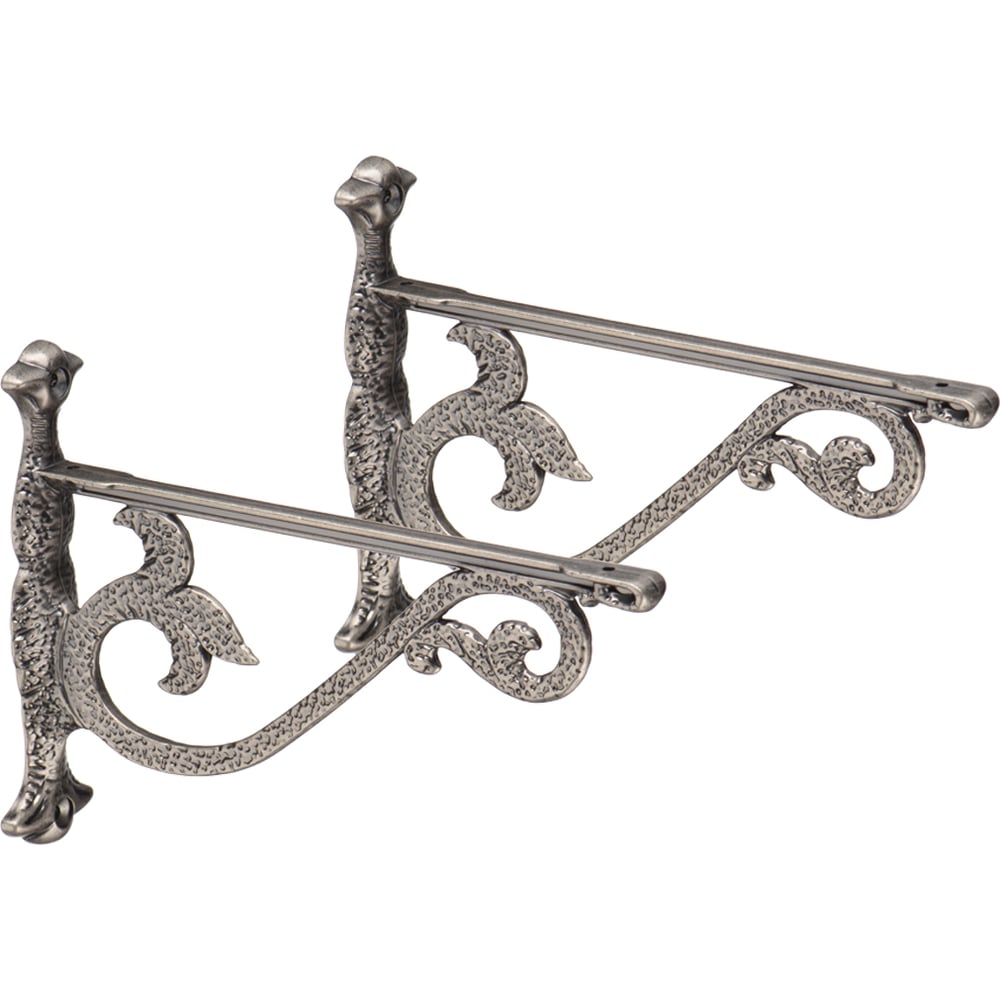 Комплект Lemax prof из 2 шт. Кронштейн для полок малый, черненый старинный цинк SET2(MF-140 BAZ ...