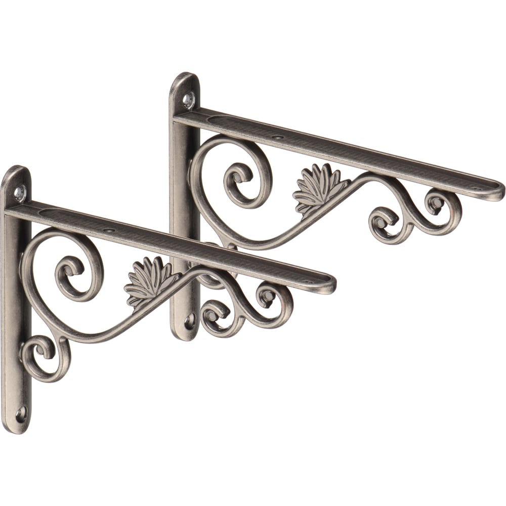 Комплект Lemax prof из 2 шт. Кронштейн для полок малый, черненый старинный цинк SET2(MF-160 BAZ ...