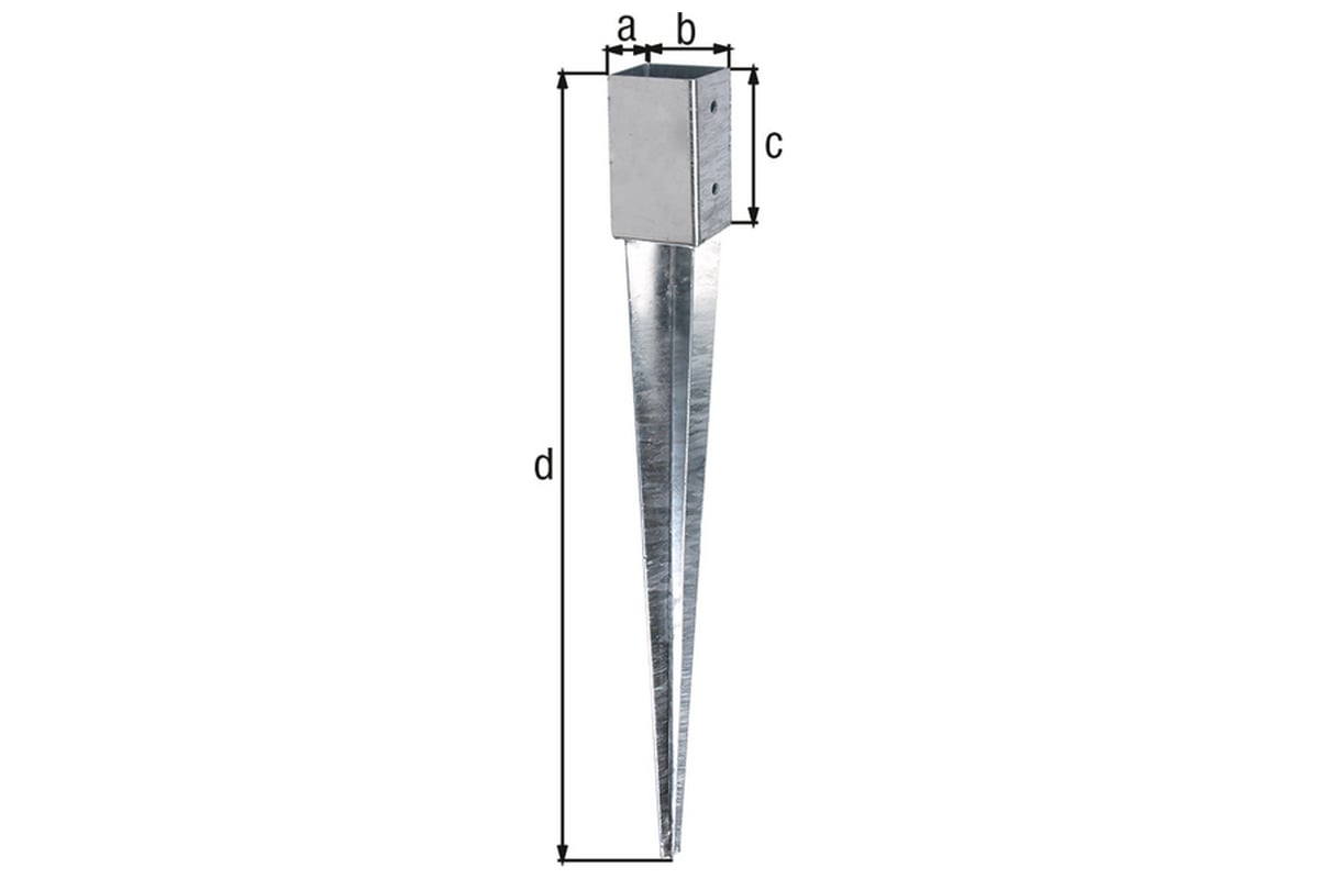 Забивная гильза GAH ALBERTS гор. оц., 46x46x550 мм 208172 - выгодная ...