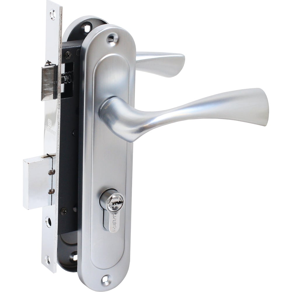 Врезной замок БУЛАТ ЗВ4-1.70.03.07 НОМОС (титан; 5 перфоключей; с ...