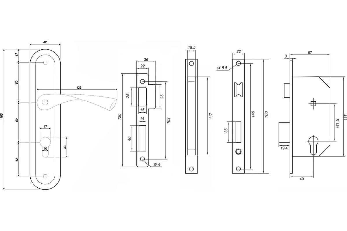 Врезной замок Palladium AL 1618 AB 00011311 - выгодная цена, отзывы ...