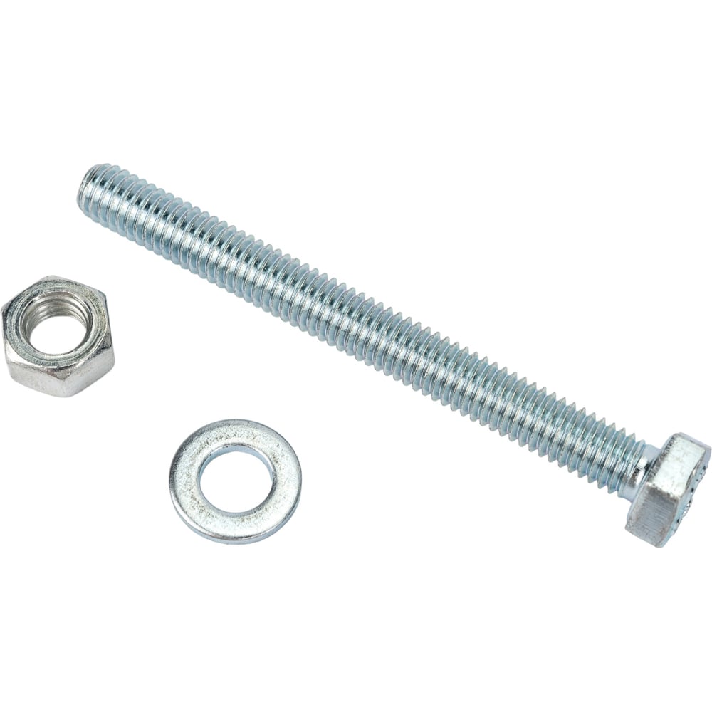 Болт Tech-Krep/Zitar DIN933 с шестигранной головкой, оцинкованный М6х60 + гайка + шайба 4 шт ...