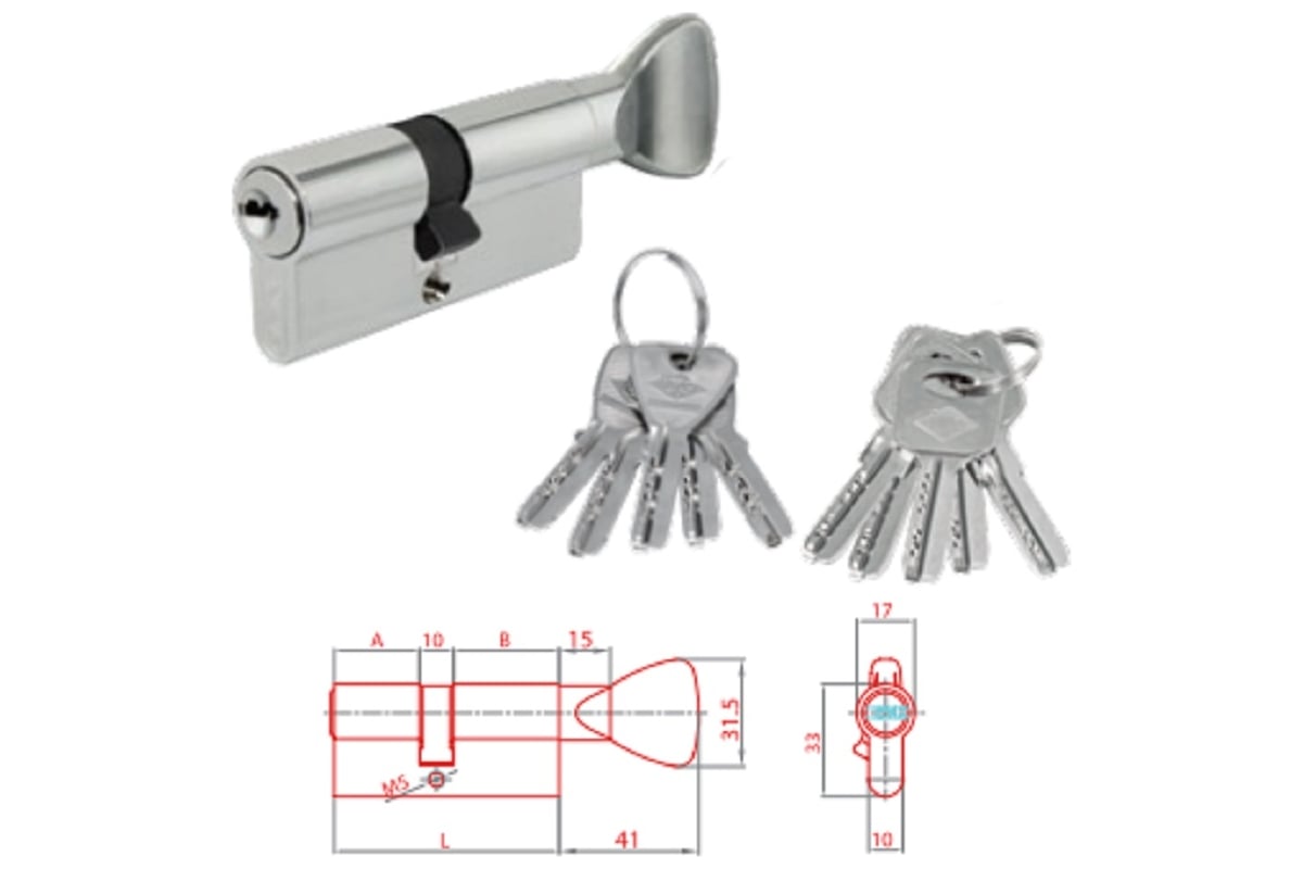 Цилиндр из латуни ITO KILIT с барашком 754T/80K 301040 5A 720-7751-1030 ...