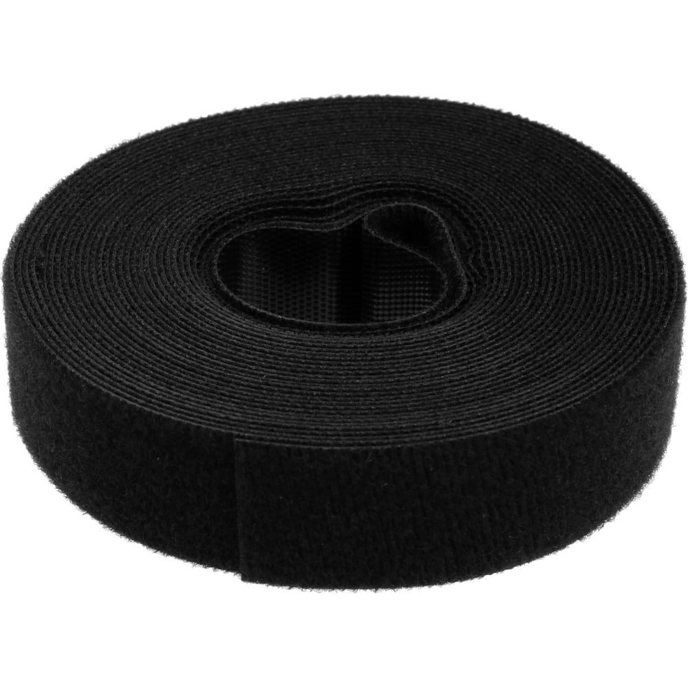 Лента-липучка для проводов ТУНДРА 5000x20x1,5 мм, цвет черный, 1 шт ...