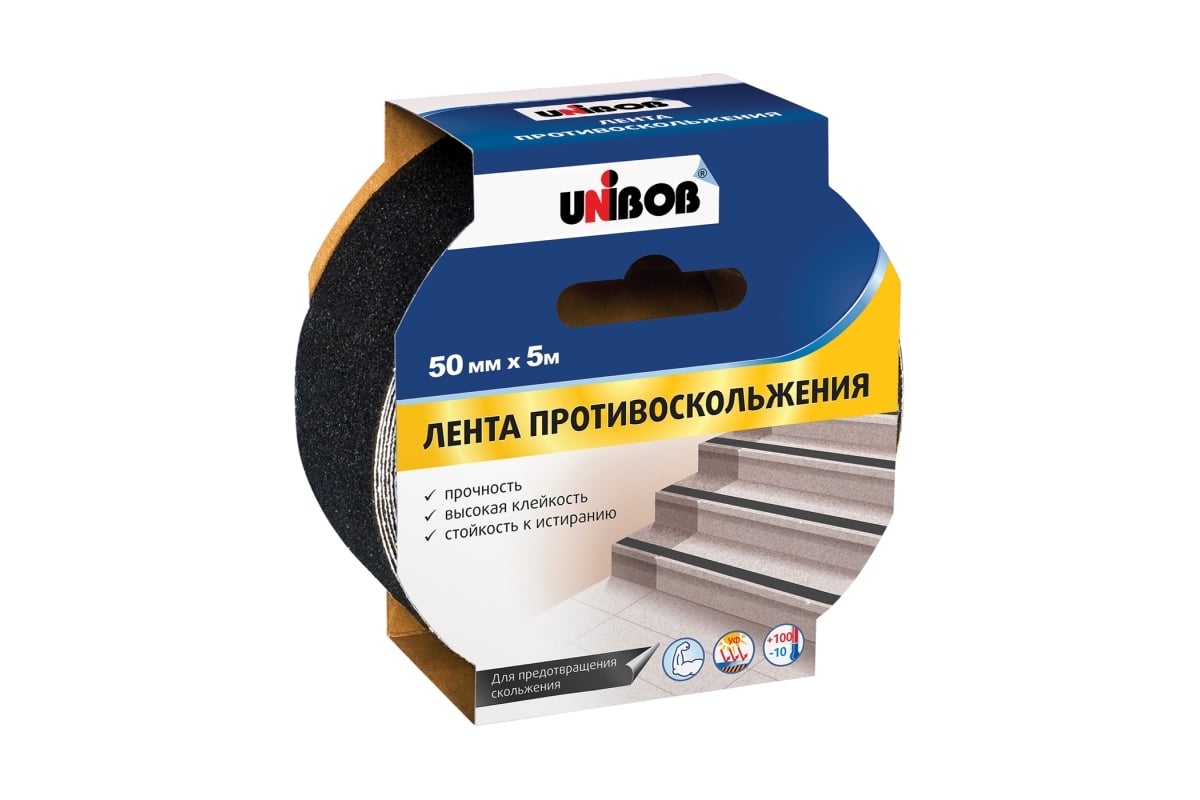 Клейкая противоскользящая лента UNIBOB 50 мм х 5 м черная 211776 ...
