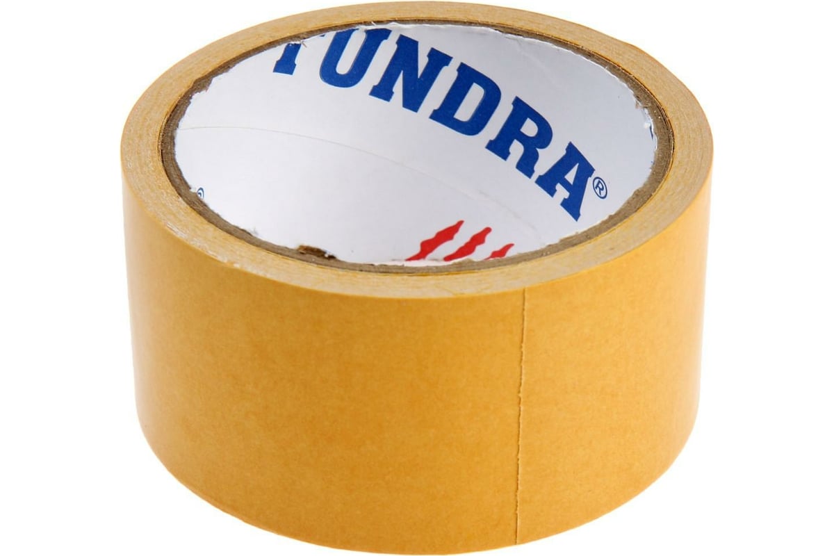 Двусторонняя лента TUNDRA 48 мм х 10 м, полипропиленовая, клейкая ...