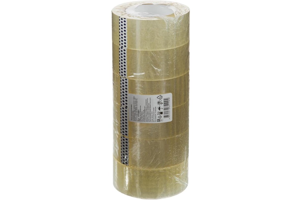 Клейкая упаковочная лента ООО Комус 48 мм х 200 м, прозрачный, 45 мкм ...