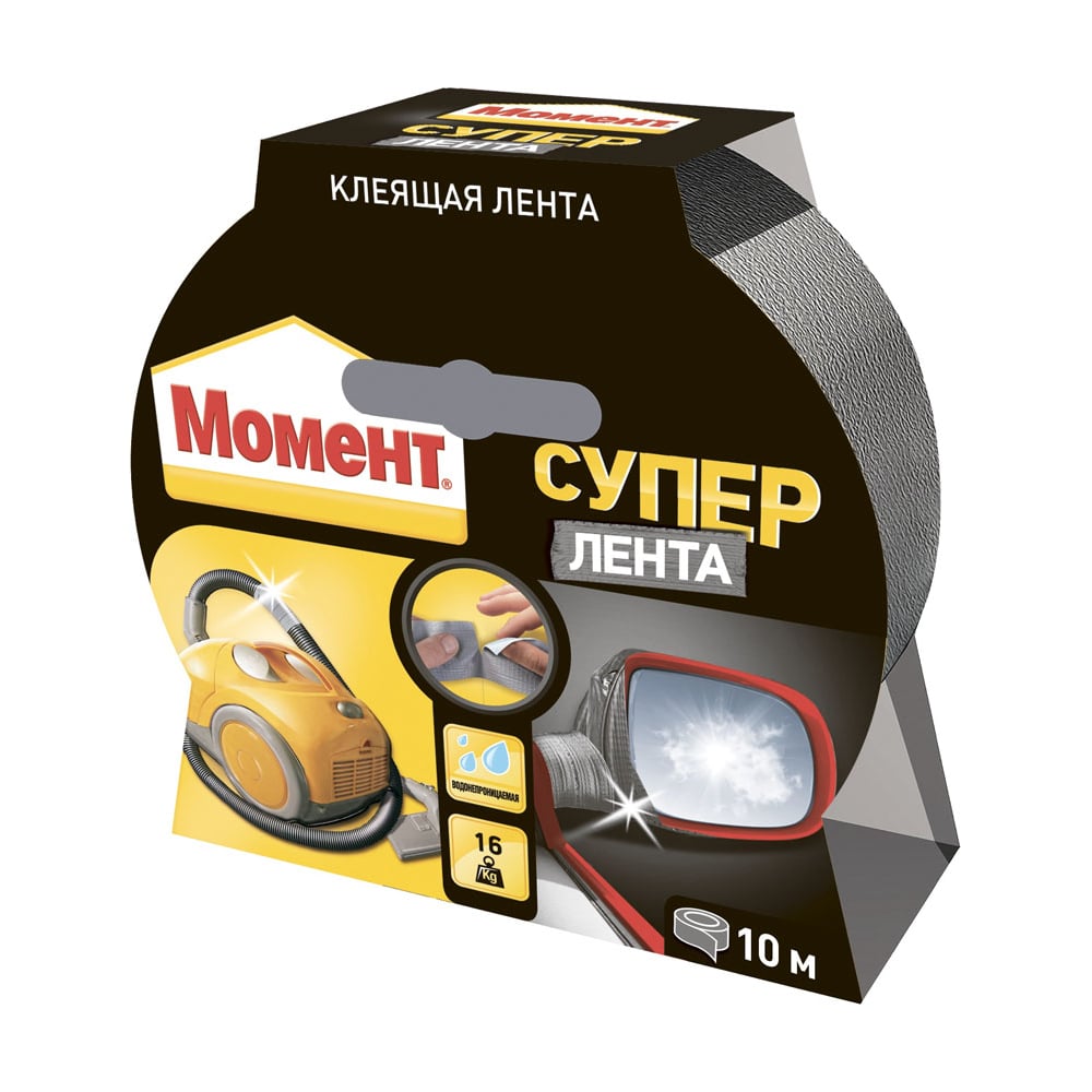 Клеящая лента Момент Супер Лента 10 м на единичном блистере серебряная ...