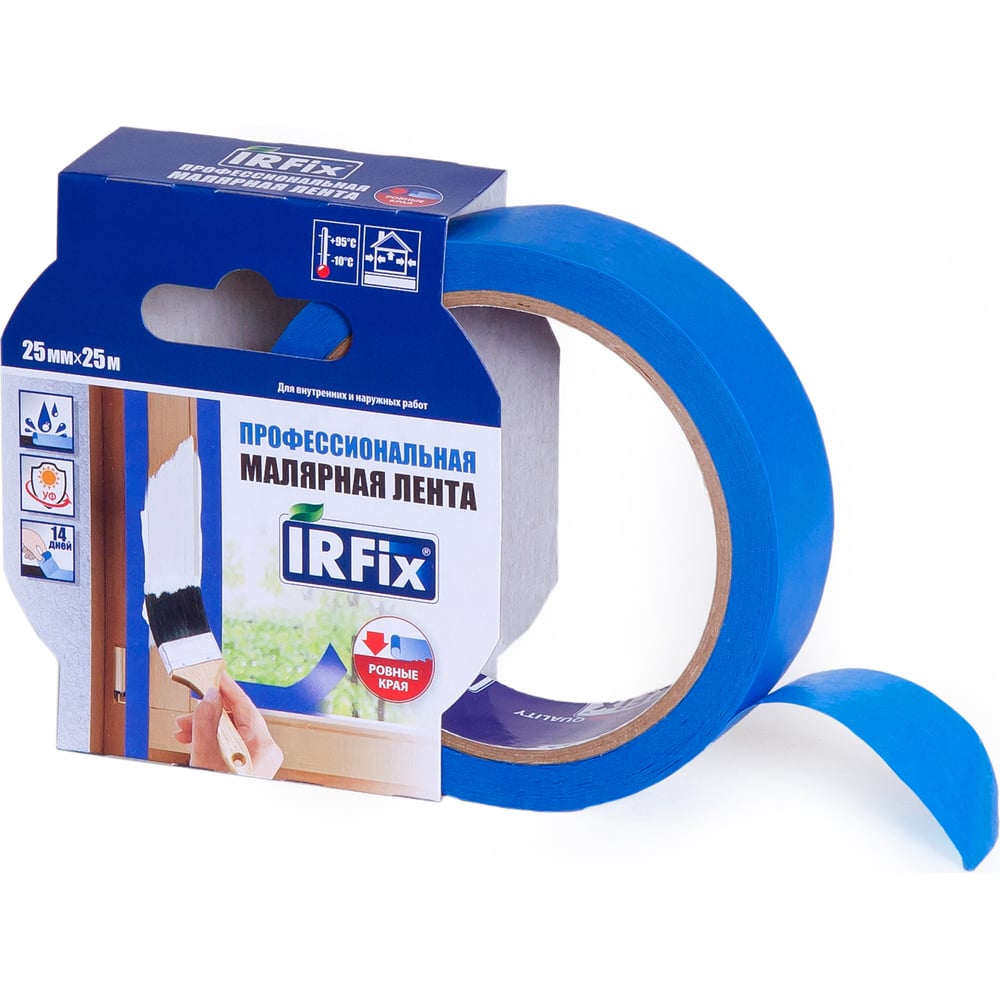 Малярная лента для наружных работ IRFIX EXTRA 25 мм, 25 м, синяя 30081 - выгодная цена, отзывы ...